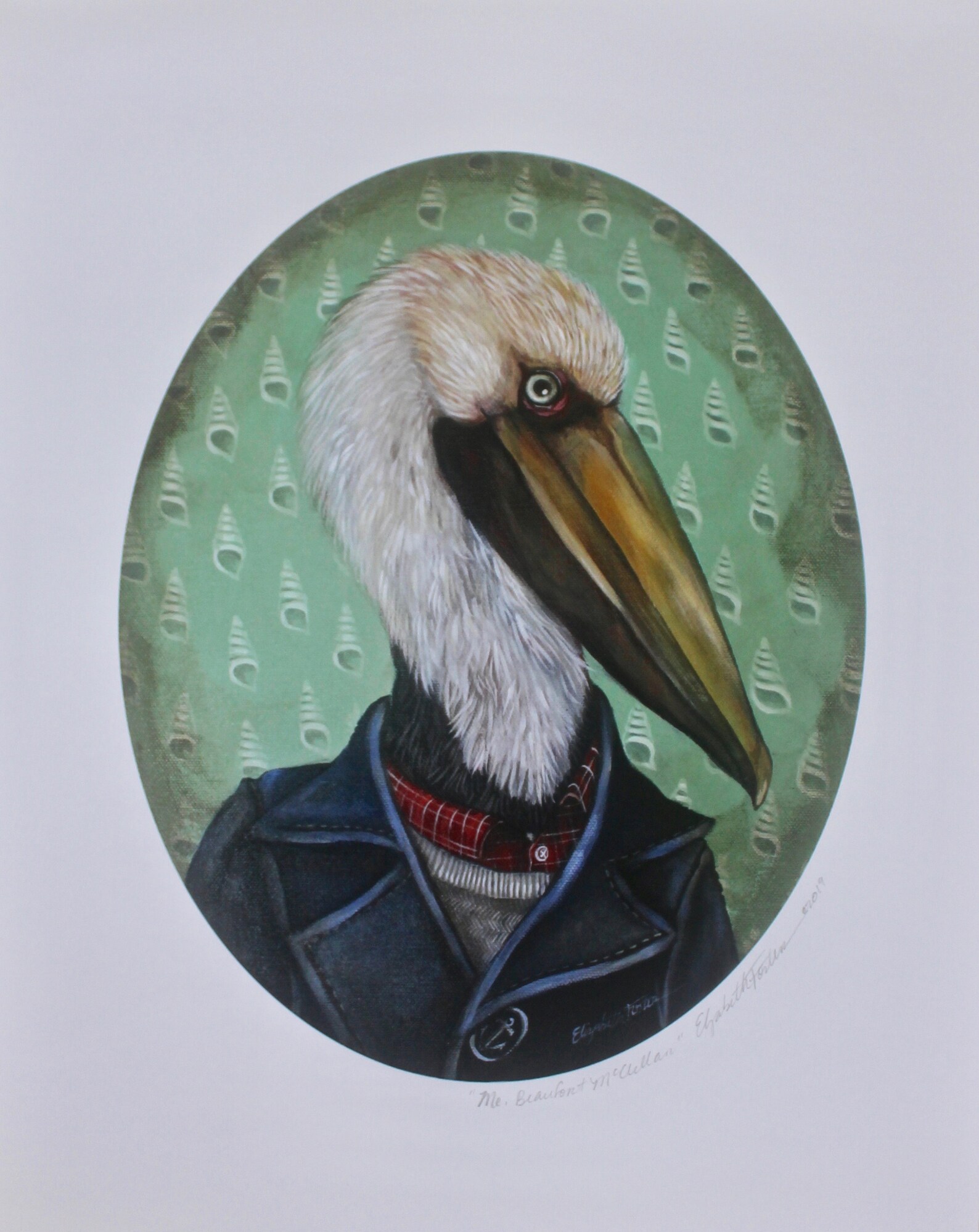 Pelican Portrait by Elizabeth Foster 8x10 - Etsy