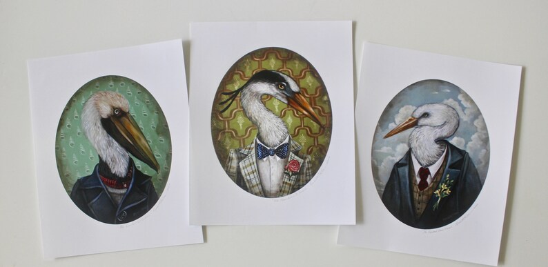 Pelican Portrait by Elizabeth Foster 8x10 - Etsy