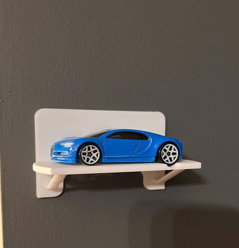 Hot Wheels Desk Display Shelf White PLA Minimalist Wall Mount for Die ...
