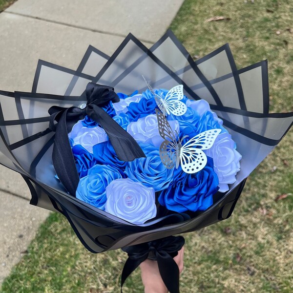 Ribbon Rose Bouquet - Etsy