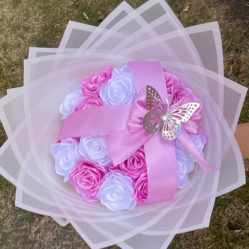 Ribbon Rose Bouquet - Etsy