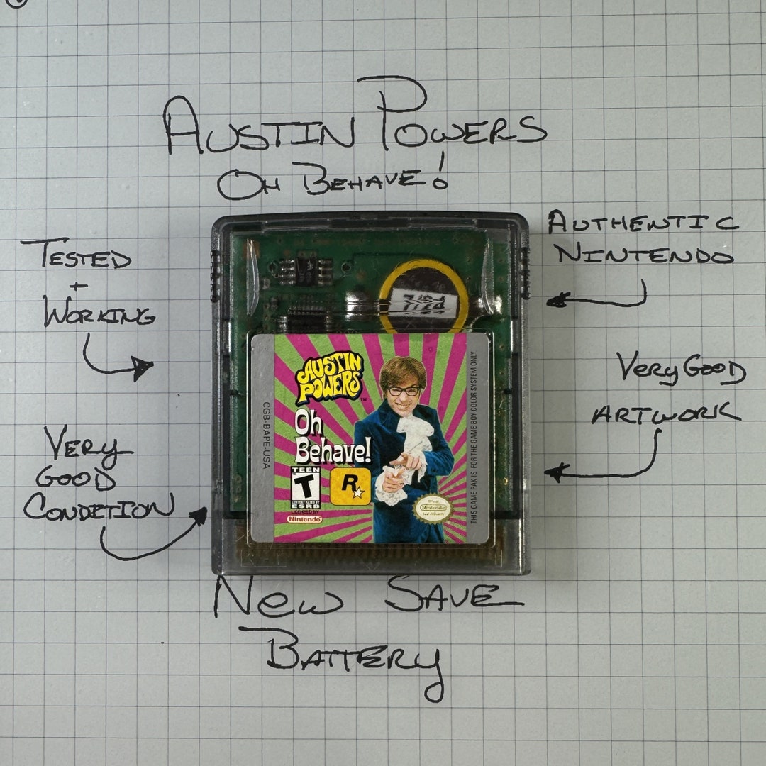Austin Powers: Oh Behave game Boy, 1998 Authentic NEW BATTERY - Etsy