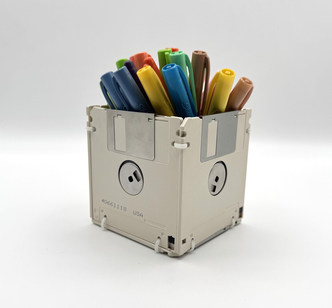 Vintage Floppy Disk Pen and Pencil Organizer (OFF WHITE) - Etsy
