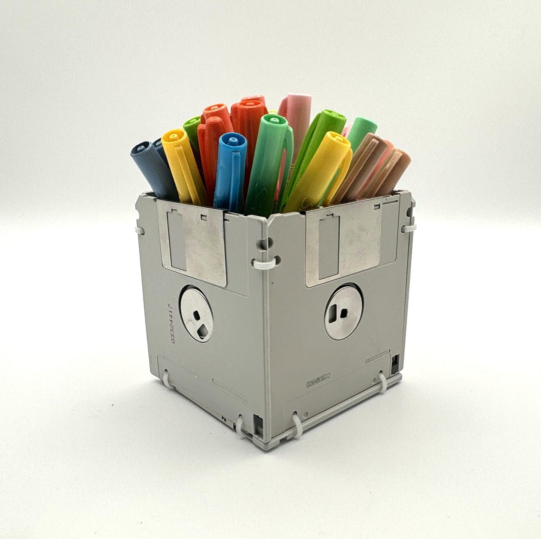 Vintage Floppy Disk Pen and Pencil Organizer (GRAY) - Etsy