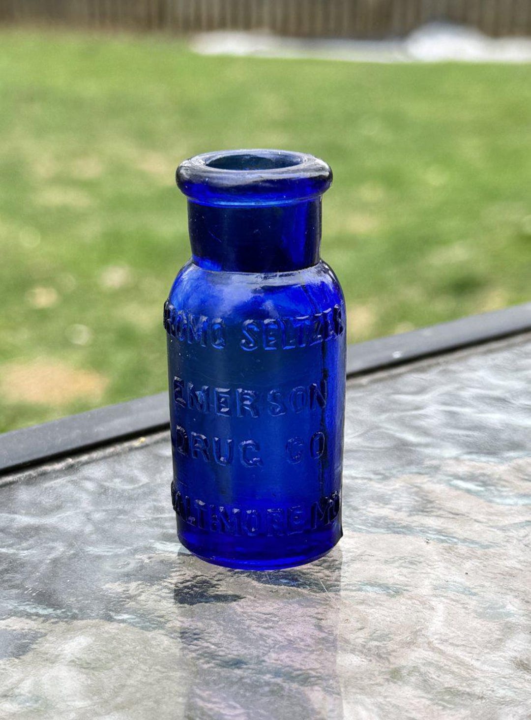 Antique Bromo-seltzer Cobalt Blue Glass Bottle | Emerson Drug Co ...