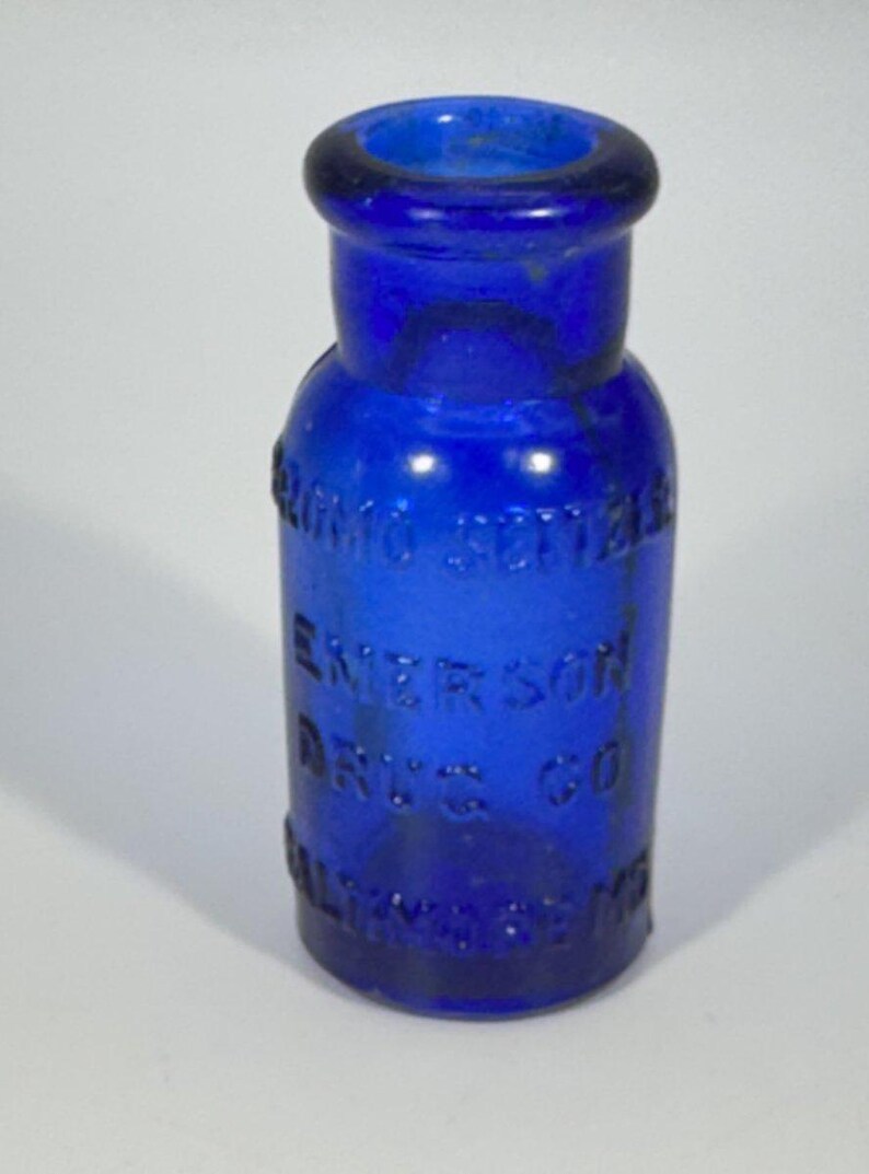 Antique Bromo-seltzer Cobalt Blue Glass Bottle | Emerson Drug Co ...