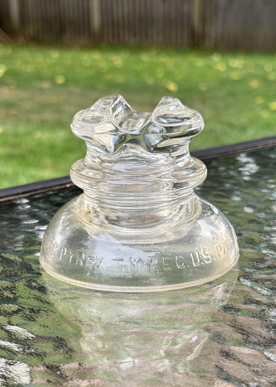 Vintage Corning Pyrex Clear Glass Insulator #662 - Saddle Style - Made ...