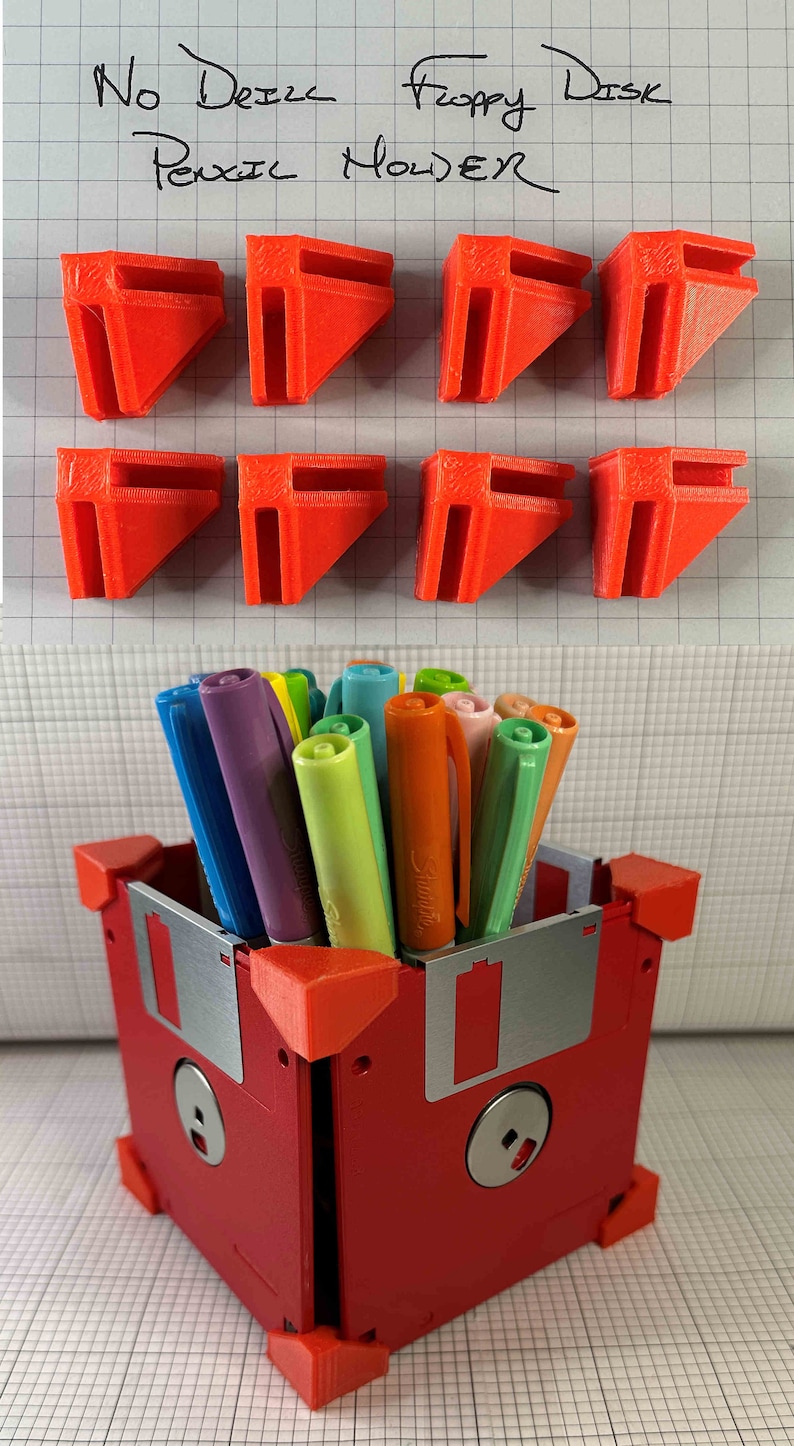 DIY Floppy Disk Pencil Holder Clips – No Tools, Vintage Tech Decor ...