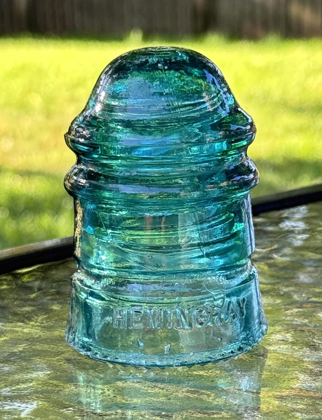 Vintage Hemingray No. 12 Glass Insulator - Aqua Blue Green, 3 1/2" Tall ...