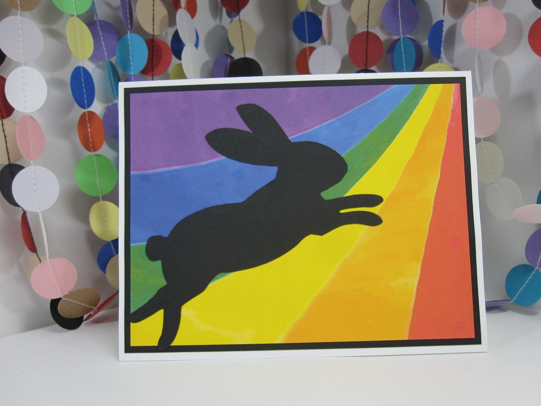 Rainbow Bridge Bunny Card Rainbow Bridge Rabbit Card Rainbow Bunny ...