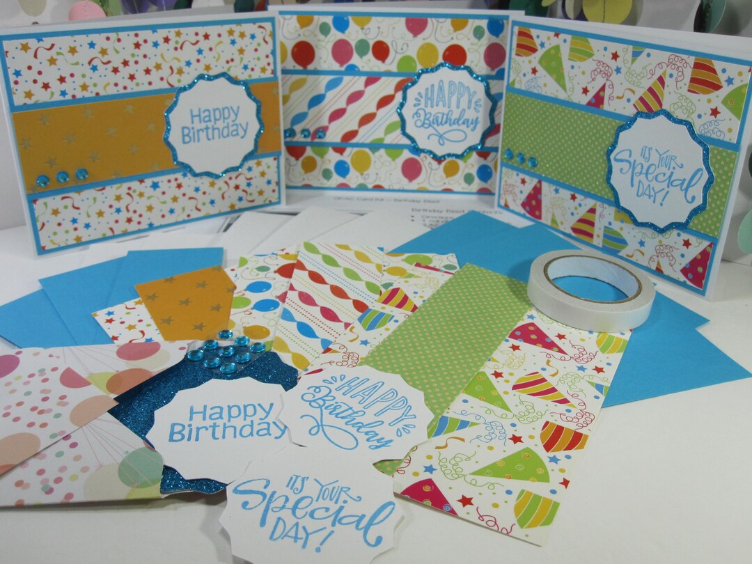 Birthday Card Kit Birthday Blast 3 Card Kit Make Your Own Card Kit ...
