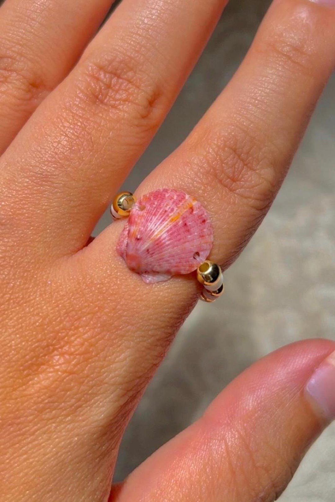 Mari Calico Elastic Ring / 18k Gold Filled - Etsy