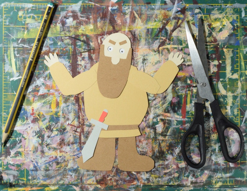Printable Angry Bearded Swordsman Medieval Puppet/doll - Etsy