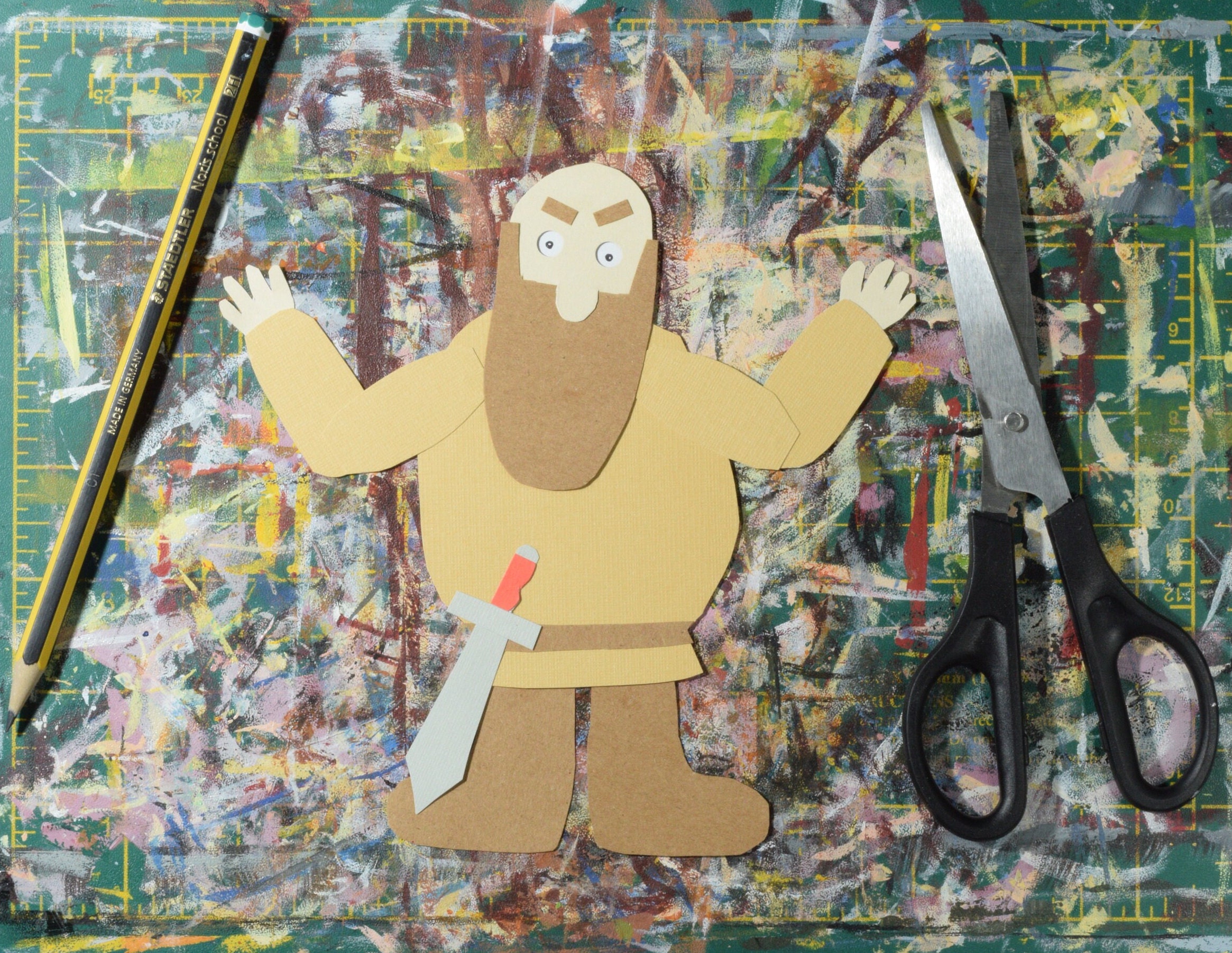 Printable Angry Bearded Swordsman Medieval Puppet/doll - Etsy