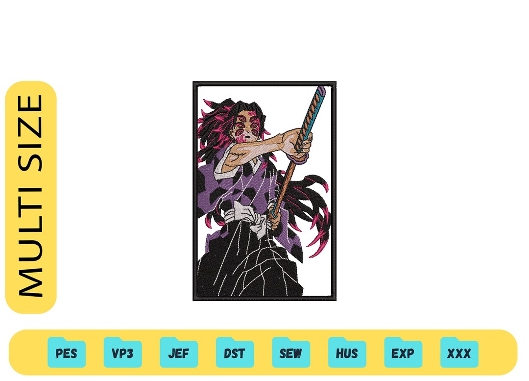 Premium Anime Embroidery Design, Anime Inspired Machine Embroidery ...