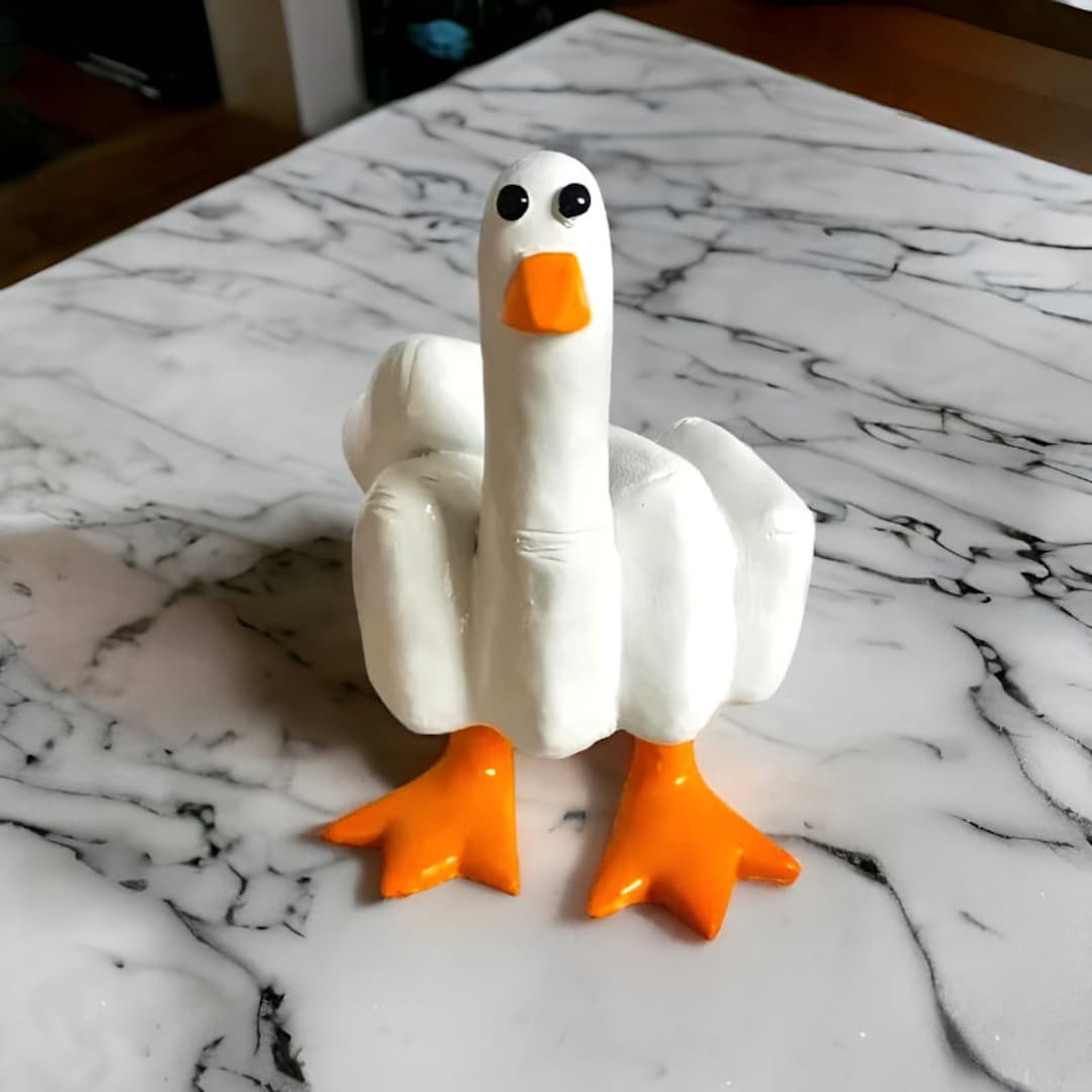 Middle Finger Statue Duck You, Meme Decoration, Funny Middle Finger ...