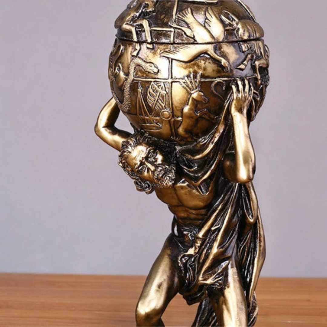 Mini Atlas Statue, Ancient Greek Titan Atlas, Atlas Statue, Greek God ...