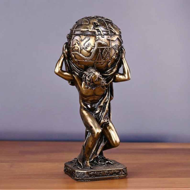 Mini Atlas Statue, Ancient Greek Titan Atlas, Atlas Statue, Greek God ...