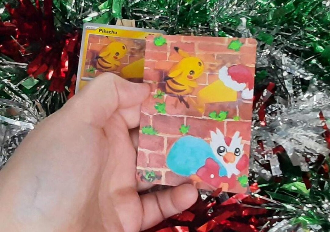 Pikachu Hand Painted Pokemon Card - Etsy
