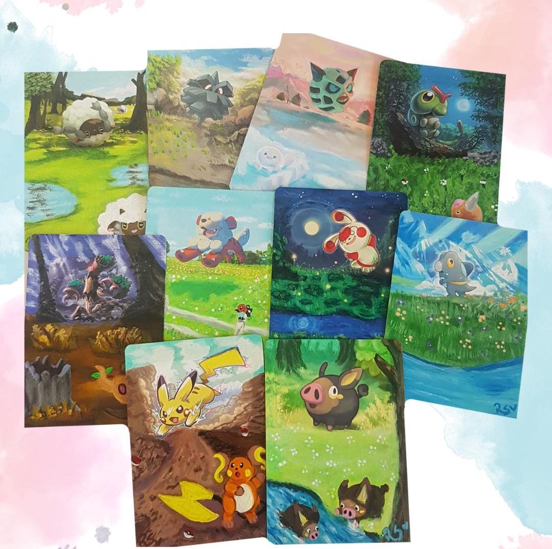 Custom Painted Pokemon Cards (on Request) - Etsy