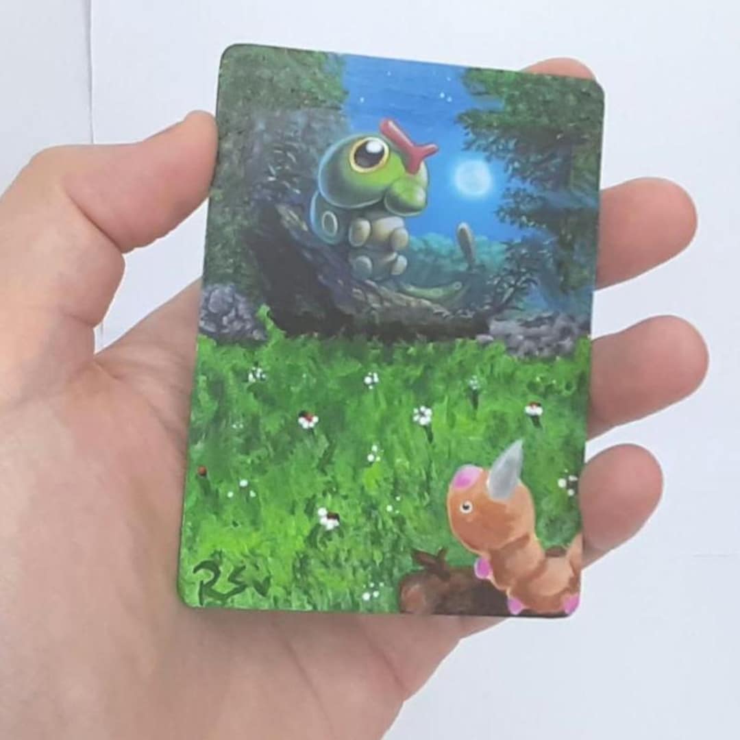 Caterpie Hand Painted Pokemon Card - Etsy