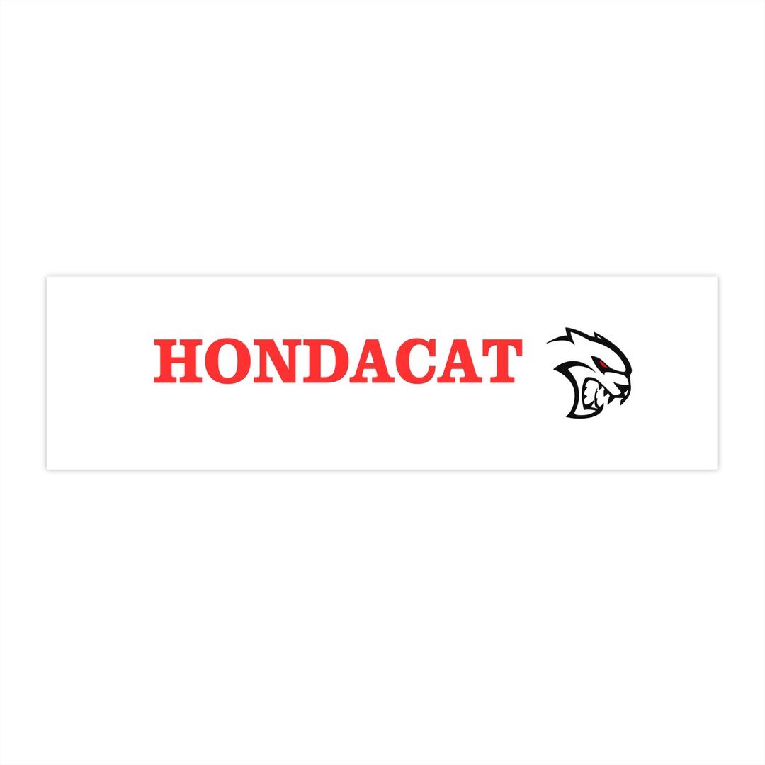 Hondacat Vinyl Sticker, Funny Honda Bumper Sticker, Fast Driver Car Decal, Laptop Sticker, Water ...