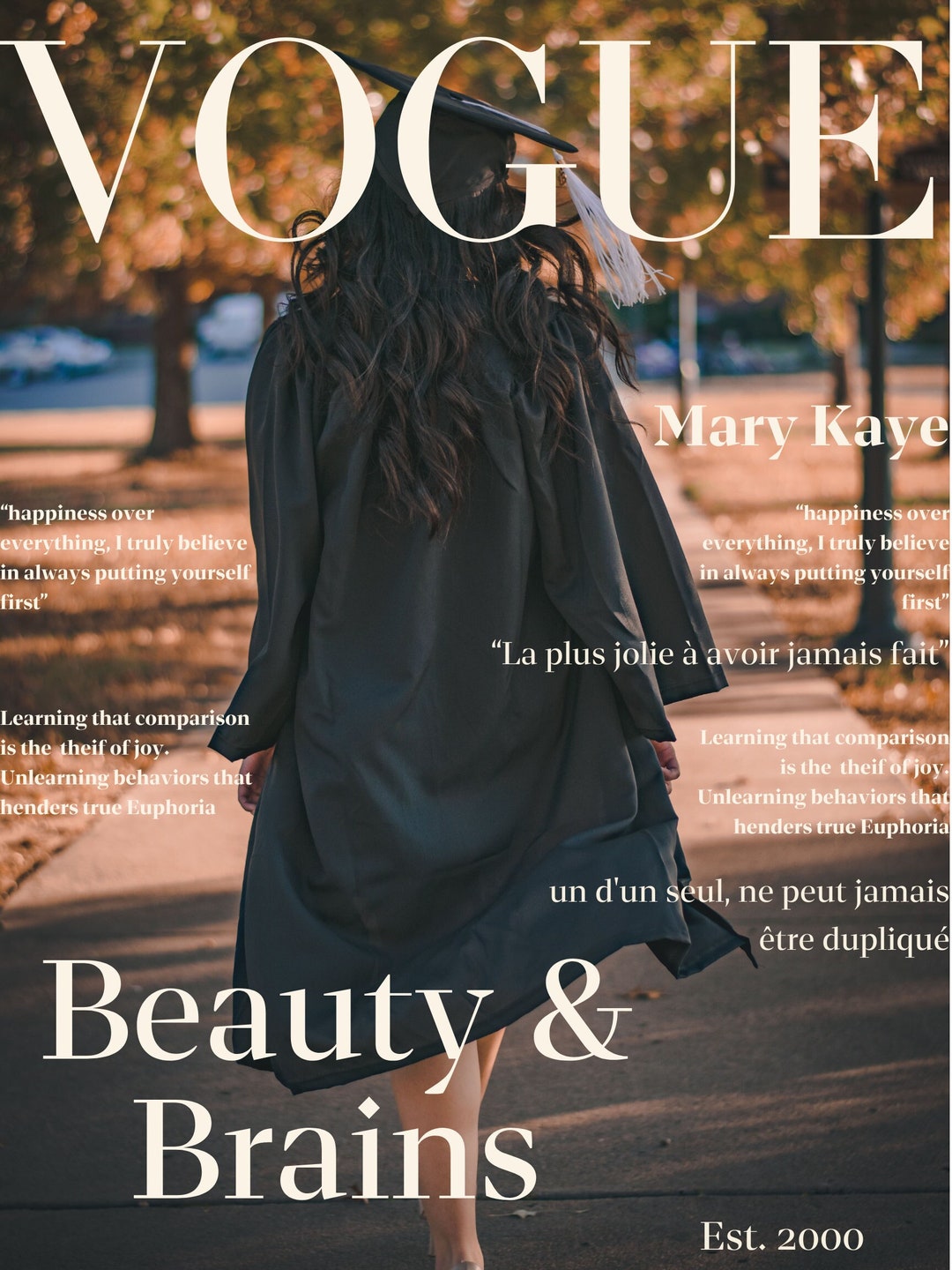 Editable Magazine Design Template for Graduations, Birthdays, Weddings ...