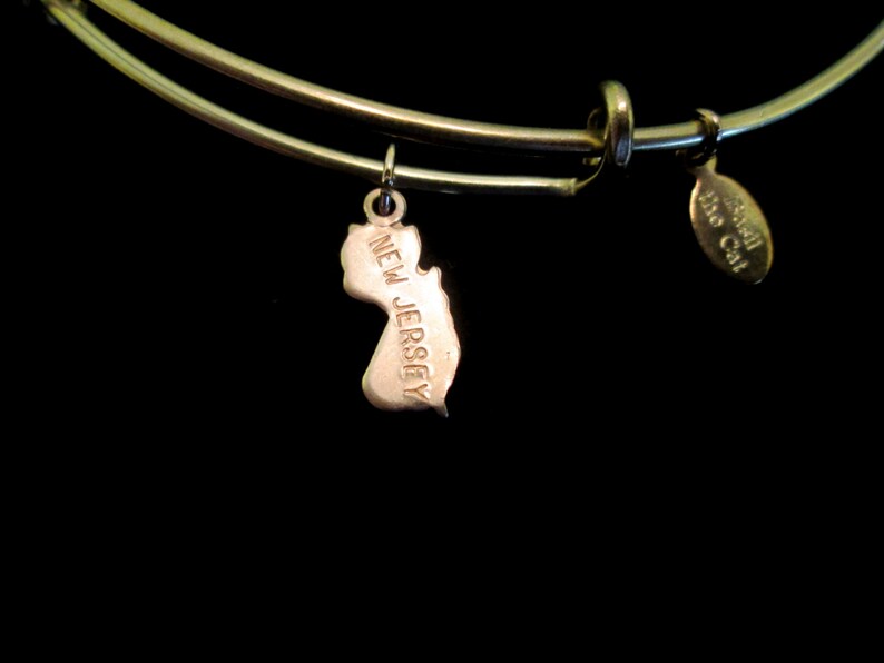 Teensy State Charm Brass Wire Bracelet - Etsy