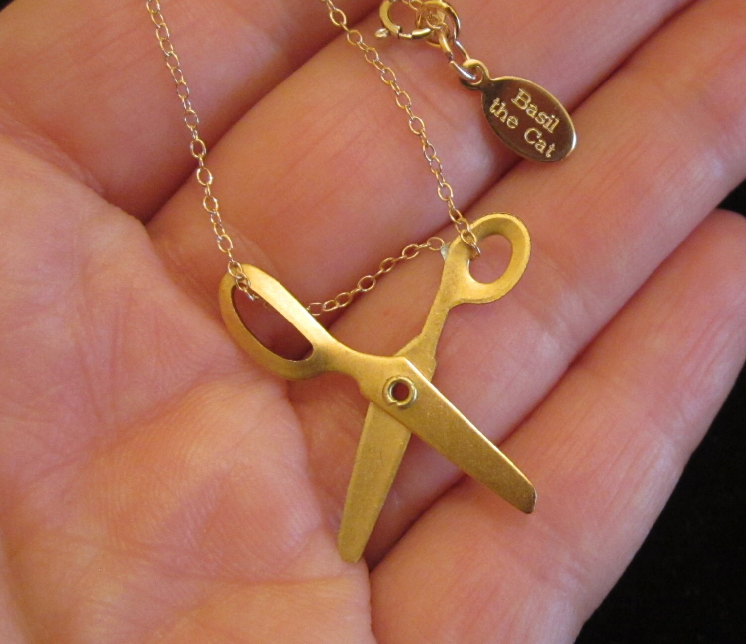 Brass Scissor Necklace Hair Stylist Sewer Seamstress | Etsy