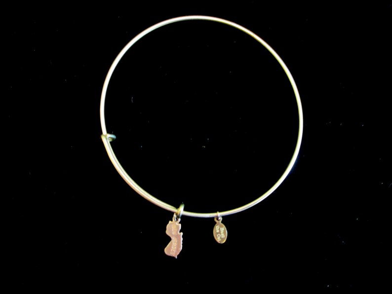 Teensy State Charm Brass Wire Bracelet - Etsy
