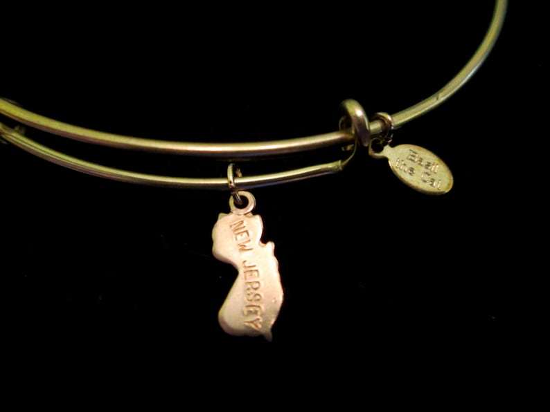 Teensy State Charm Brass Wire Bracelet - Etsy