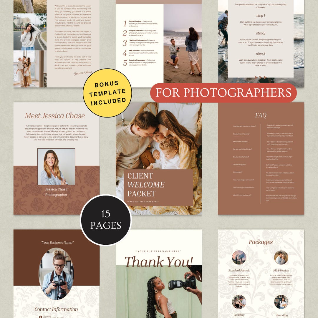 Photographer Welcome Packet Template | Canva Editable | Client ...