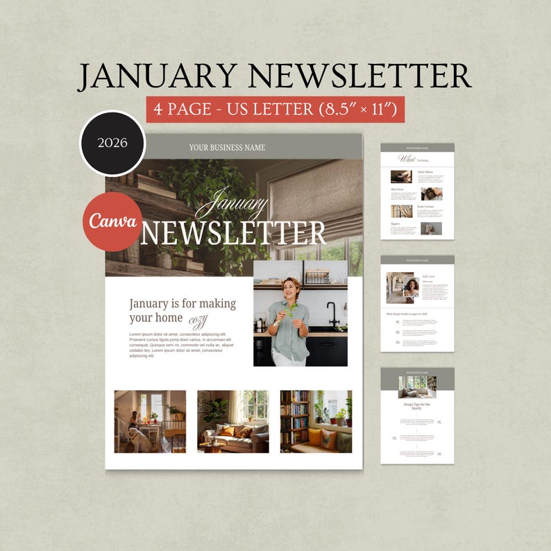 January Newsletter | Canva Template (digital Download) - Etsy