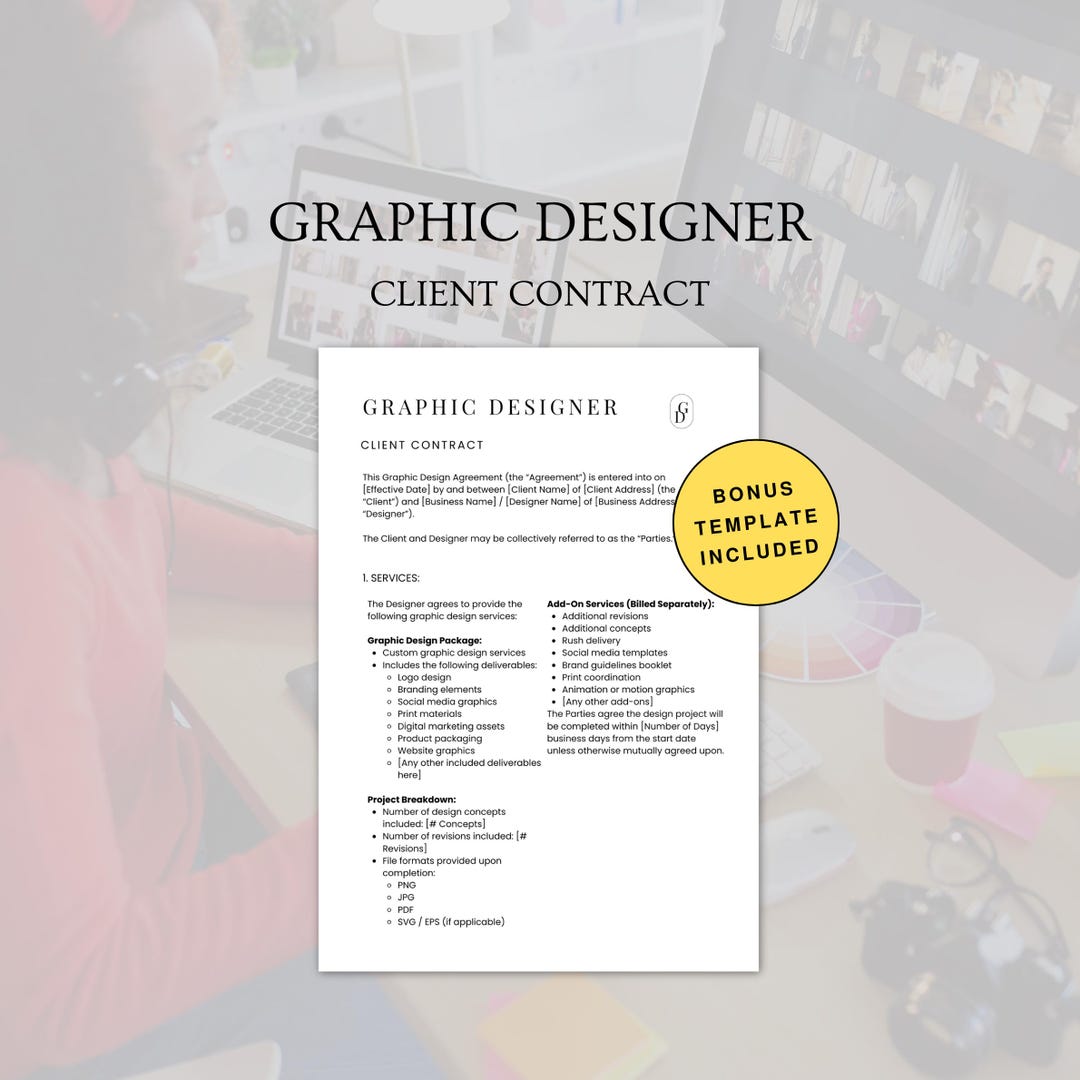 Graphic Designer Contract Template | Editable Canva Agreement | - Etsy