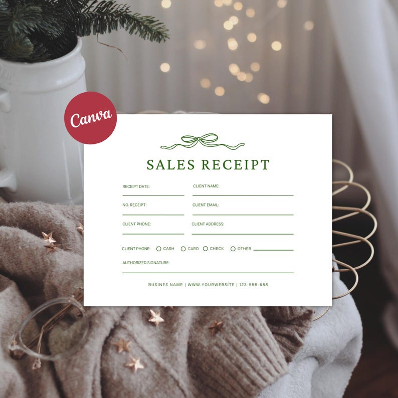 Christmas Receipt Template | Editable Canva Form - Etsy
