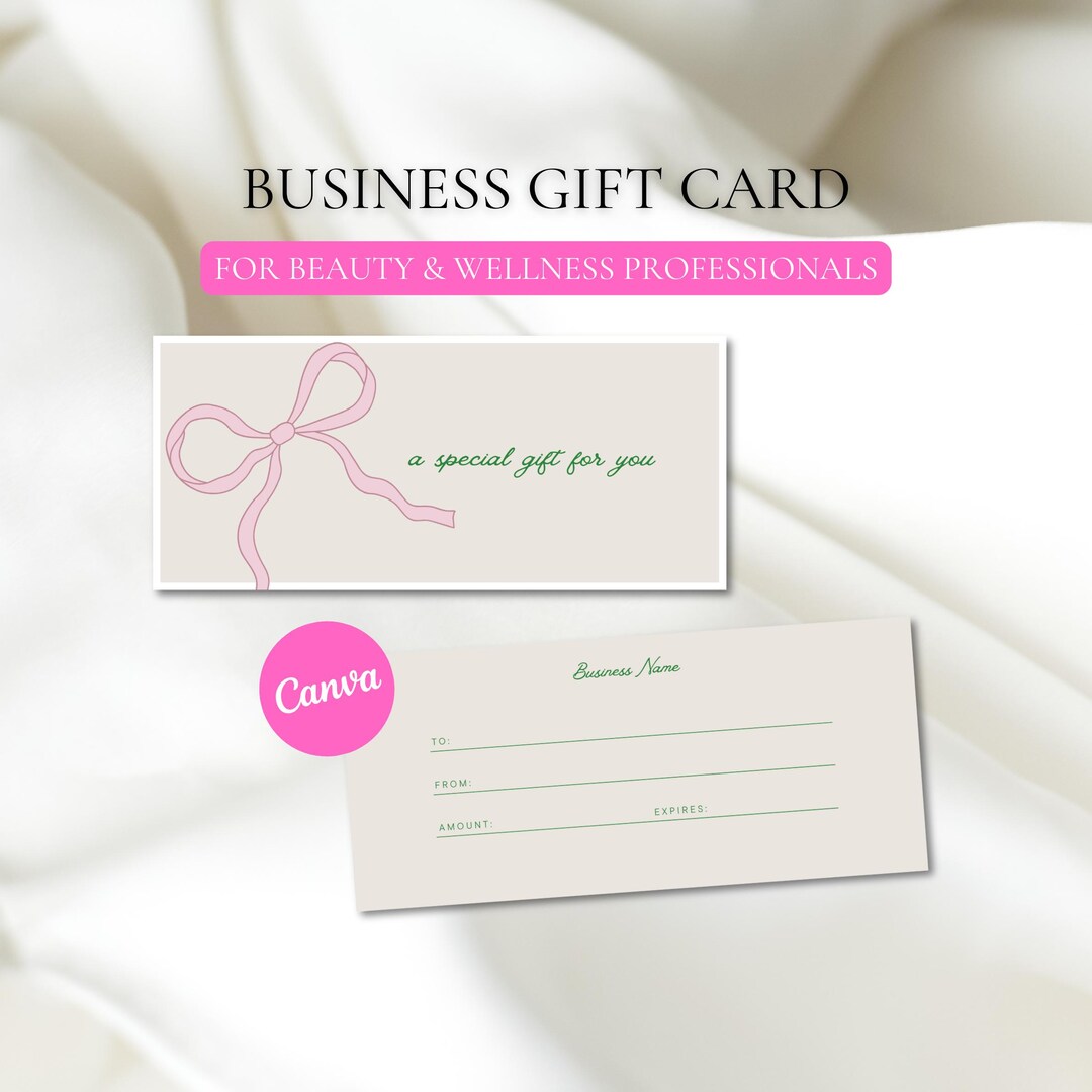 Beauty & Wellness Gift Card Template | Editable Canva Voucher (digital ...