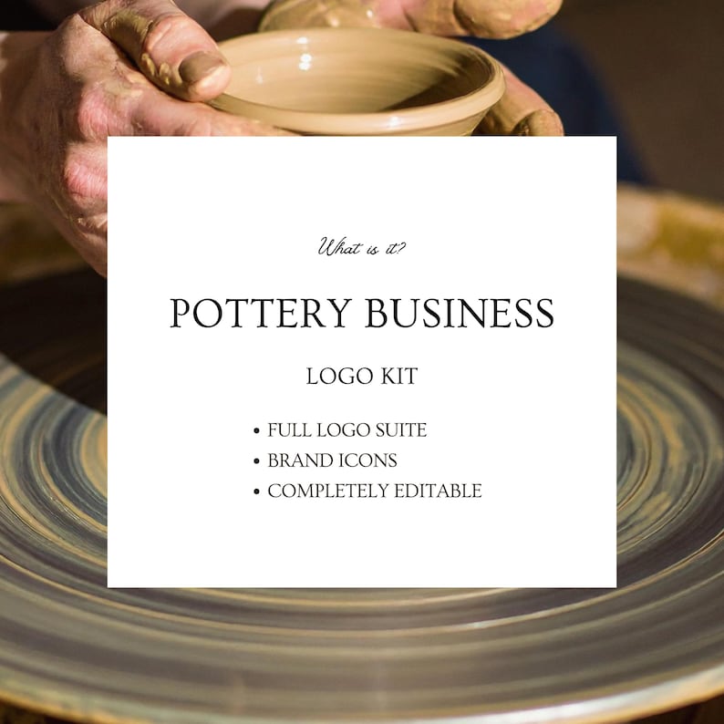 Pottery Business Logo Kit | Branding Ceramic Artist Logo | Clay Studio ...
