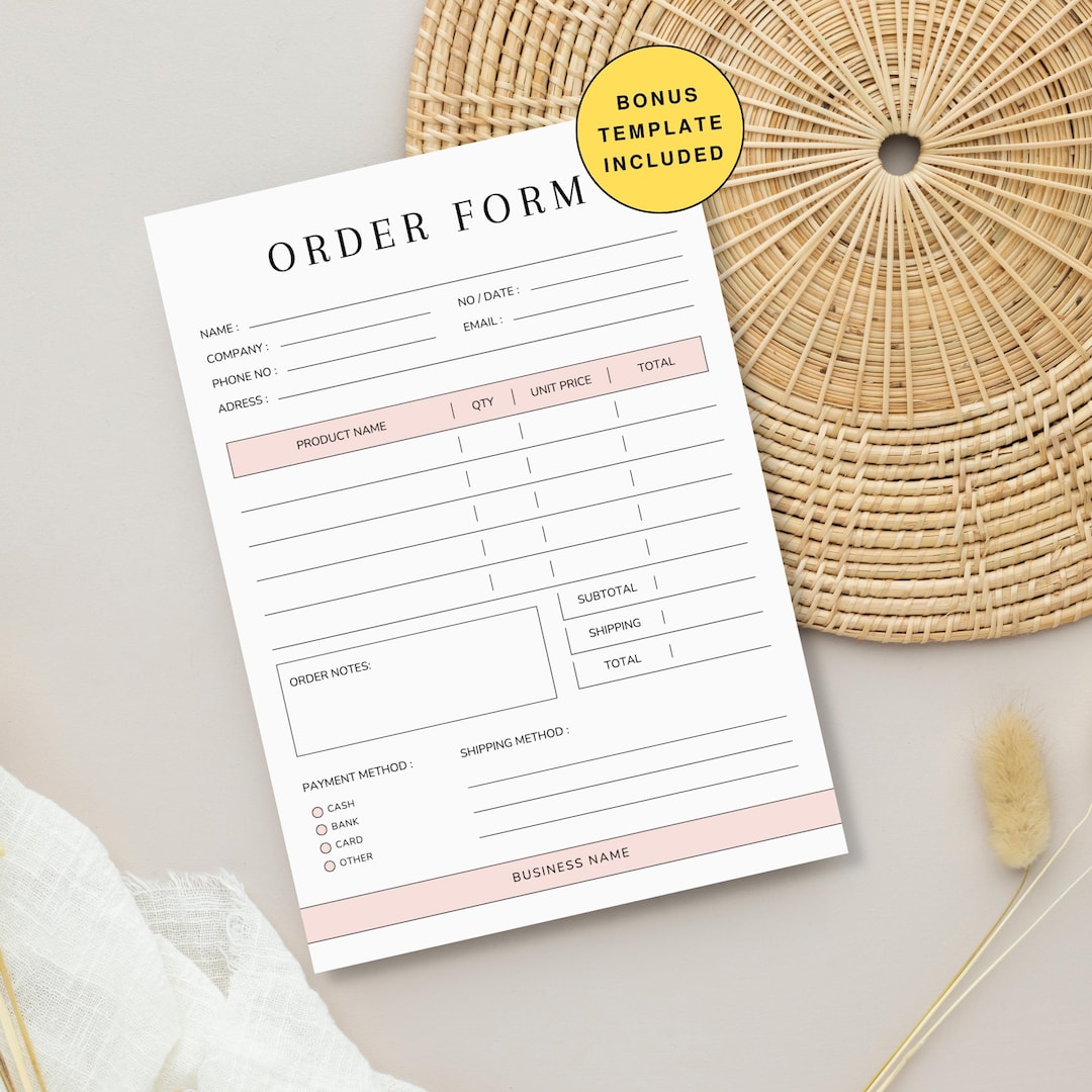 Editable Order Form Template | Bonus Included | Canva Template - Etsy