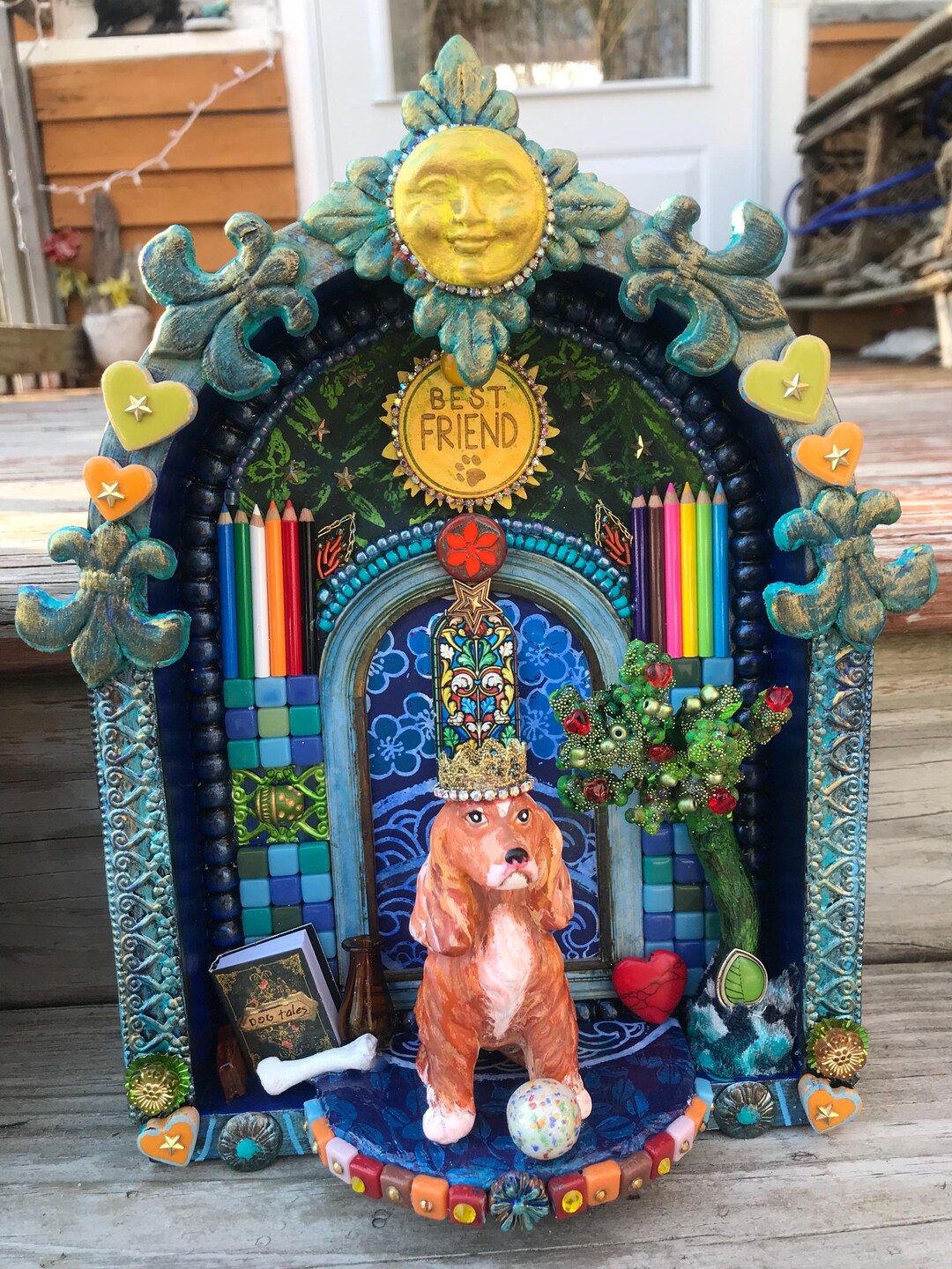 Dog Diorama Shadowbox Art by Bluemoose Art Best Friends - Etsy