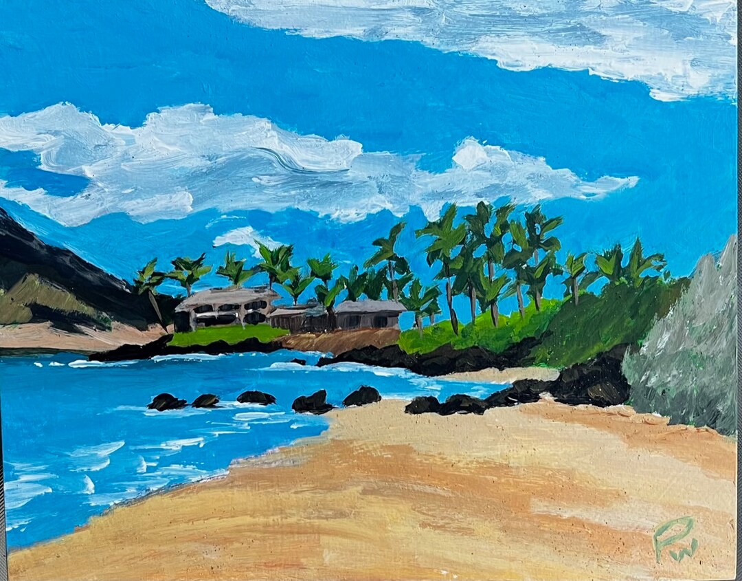 Paipu Beach Looking North Maui. 8x10acrylic on Cradled - Etsy