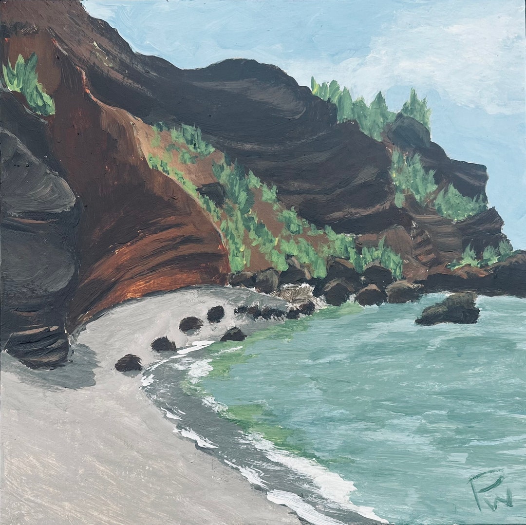 Puu Olai Beach Maui. 8x8 Acrylic on Cradled Wood En - Etsy