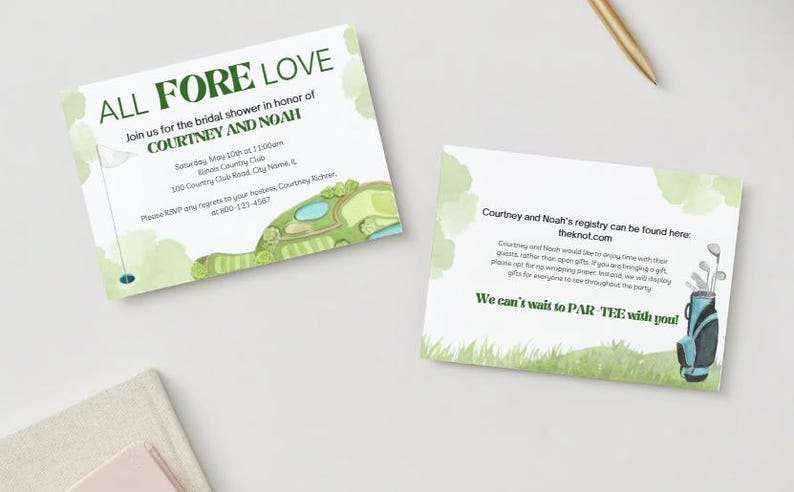 Golf Themed Bridal Shower Invitation Template - Etsy