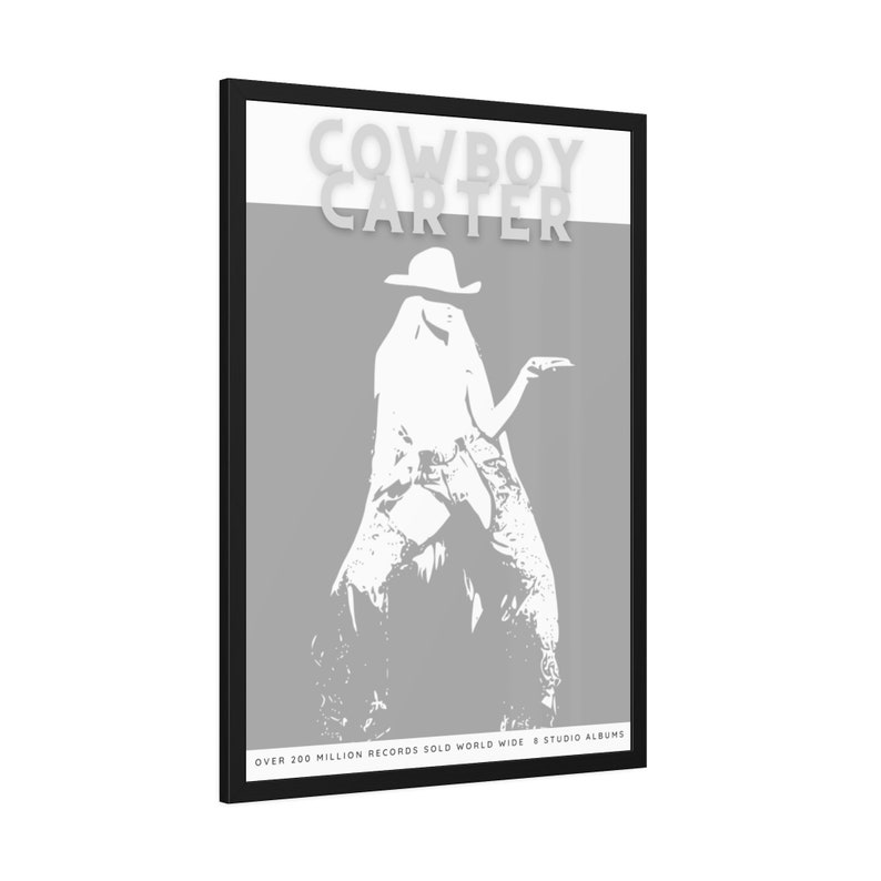 Beyonce's Cowboy Carter Poster in White and Grey Album Art Quality ...