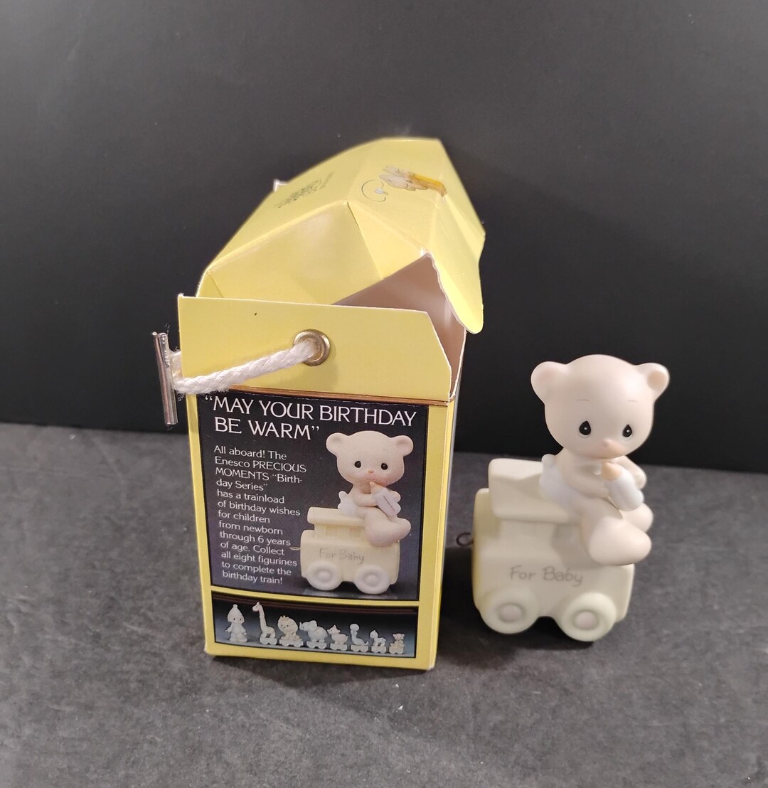 Precious Moments Birthday Train Figurine: "for Baby" Bear Engine ...