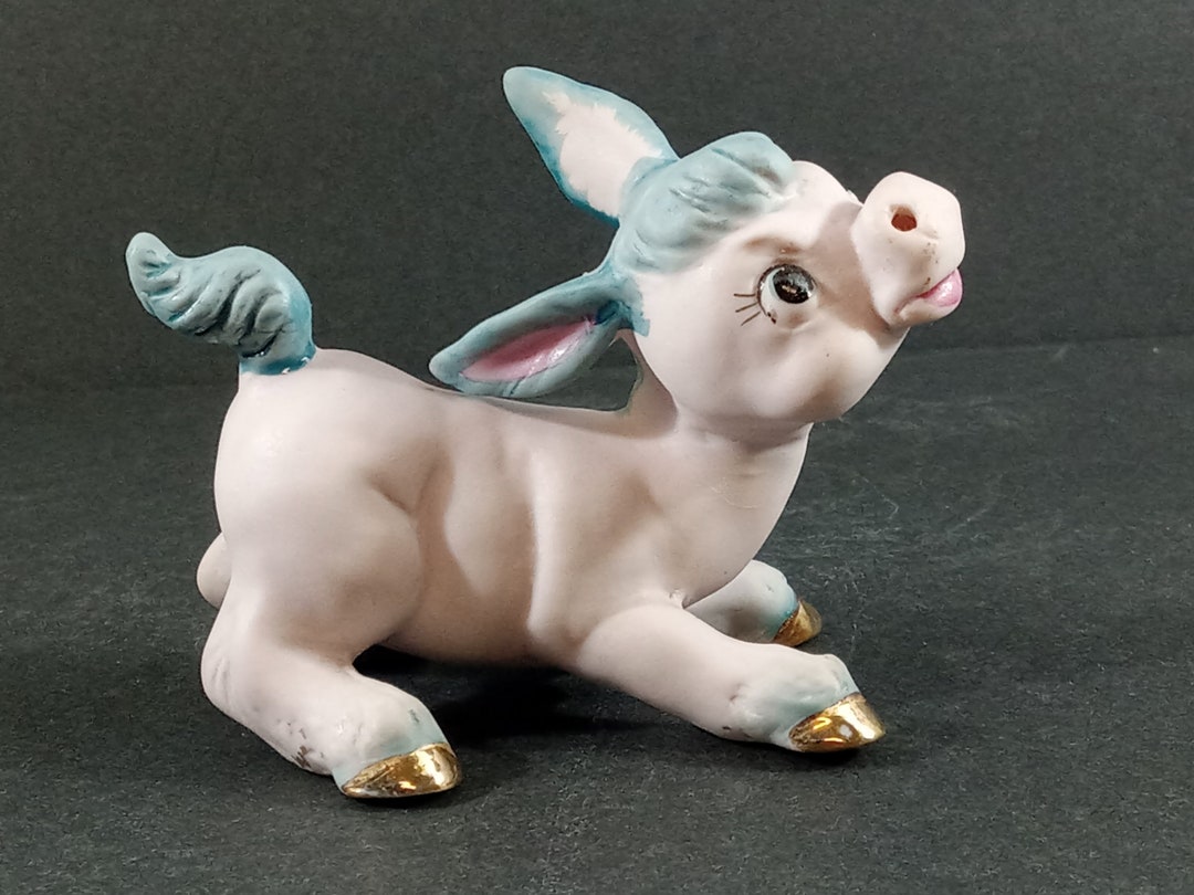 Vintage Porcelain Donkey Figurine A-8 Mark by Norcrest Fine China Japan ...