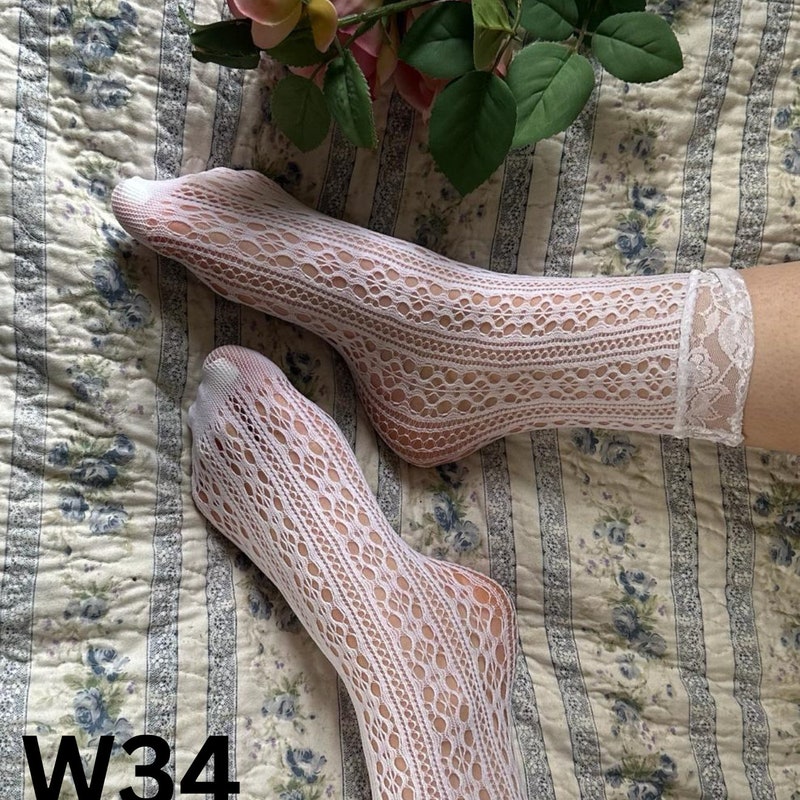 White Lace Socks - Etsy