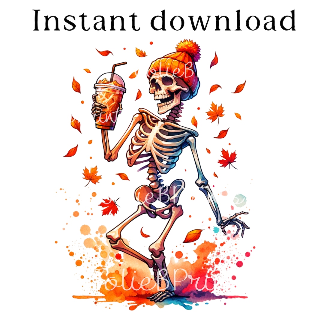 Iced Coffee Skeleton PNG Dancing Skeleton With Iced Coffee Png Funny ...