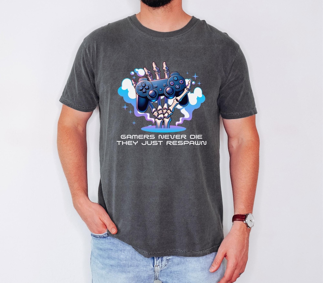 Skeleton Gamer T-shirt, Teen Boy Video Game Controller Tee, Unisex ...