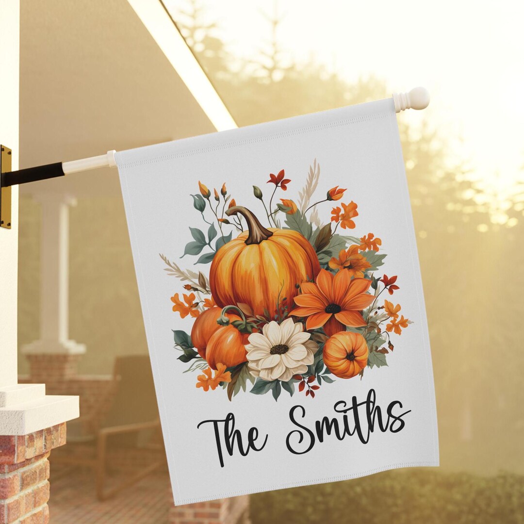 Garden Flag, Personalized Fall Flag, Outdoor Home Decor, Custom House ...