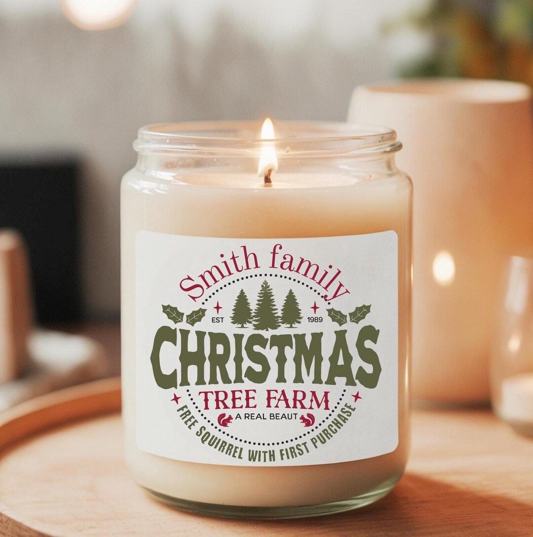 Custom Candle for Christmas Personalized Christmas Tree Farm Candle ...